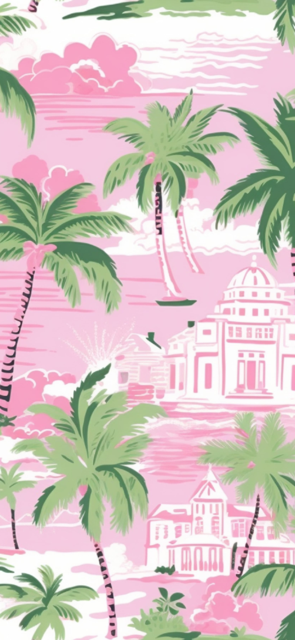 Preppy Tropical Beach House Patterns Mobile Wallpaper - Amberblue Media