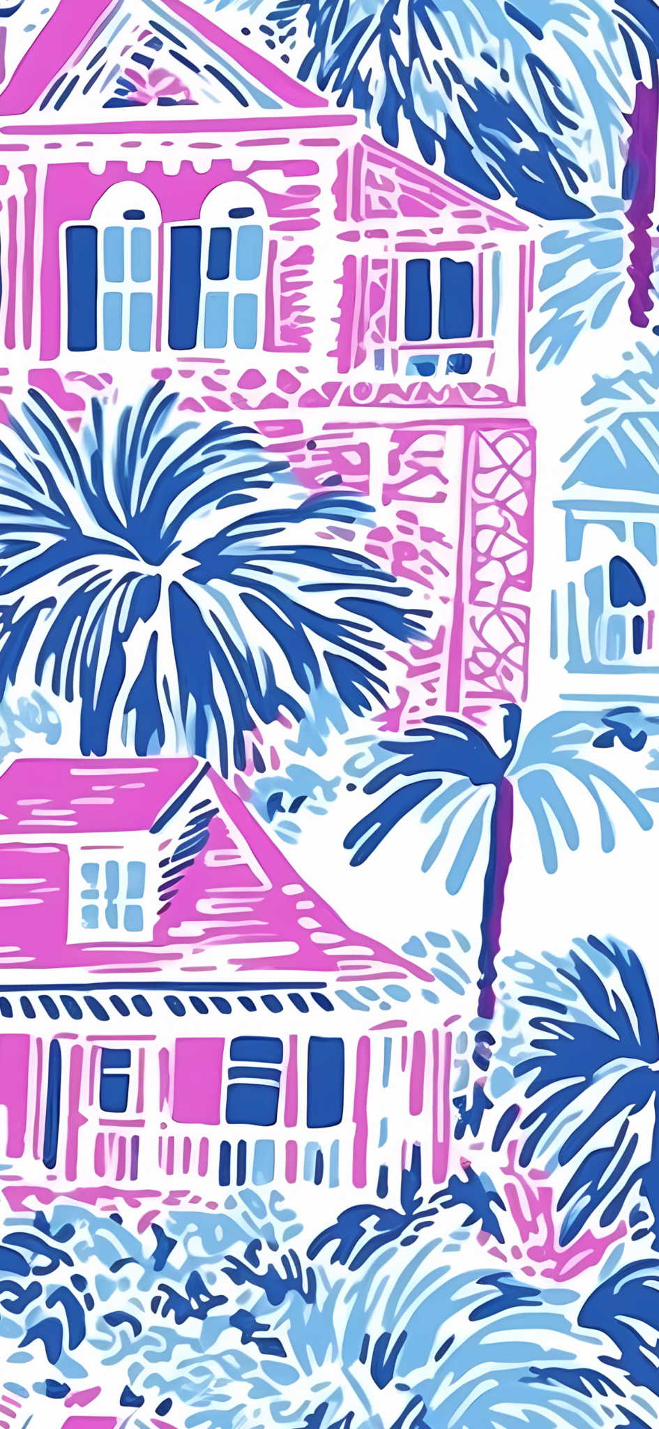 Preppy Tropical Beach House Patterns Mobile Wallpaper - Amberblue Media