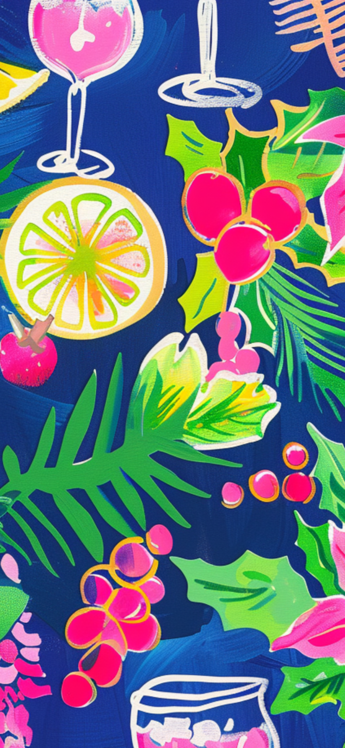 Preppy Tropical Christmas Mobile Wallpapers - Amberblue Media