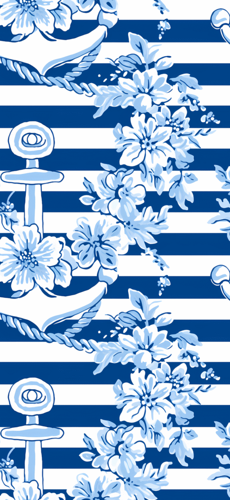 Preppy Nautical Coastal Mobile Wallpaper - Amberblue Media